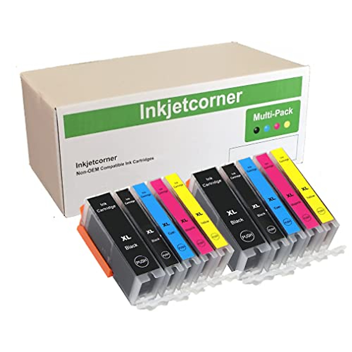 Inkjetcorner Compatible Ink Cartridges Replacement for use with iX6820 MX920 MG5620 MG6620 MG6600 iP7220 (2 Big Black 2 Small Black 2 Cyan 2 Magenta 2 Yellow, 10-Pack)