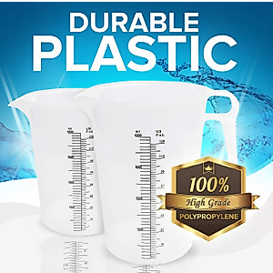 ACCUPOUR 8oz (250 mL) Measuring Pitcher, Plastic, Multipurpose - Great for Chemicals, Oil, Pool and Lawn - Ounce (oz) and Milliliter (mL) Increments (1 cup)