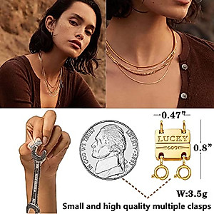 Dailyacc Lucky Necklace Layering Clasp 18K Gold and Silver Strong Multiple Necklace Clasps For Layered Separator