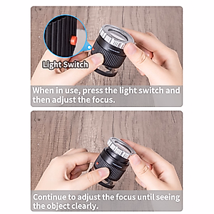 JARLINK 30X Jewelers Loupe, Adjustable Focal Length Magnifier with 3 LED Light for Gems, Jewelry, Coins, Stamps, etc (Black)