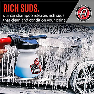 Adam’s Standard Foam Gun & Car Shampoo - Car Wash & Car Cleaning Auto Detailing Kit | Soap Shampoo & Garden Hose for Thick Suds | No Pressure Washer Required | Car Wax Tool Supplies