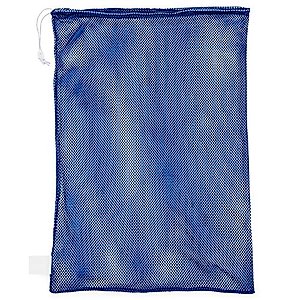 Champion Sports Mesh Sports Equipment Bag, Blue, 24x36 Inches - Multipurpose, Nylon Drawstring Bag with Lock and ID Tag for Balls, Beach, Laundry