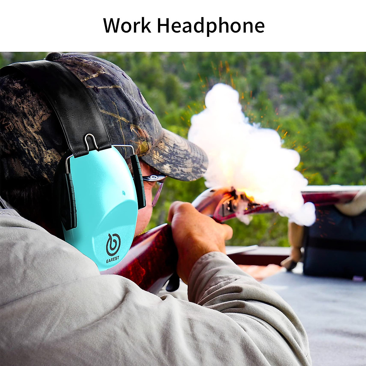 EAREST 2 Pack Protection Ear Muffs, Noise Reduction Safety Ear Muffs Shooting Earmuff with Carrying Bag + Belt, NRR 20 dB Professional Ear Defenders for Adults and Children - Blue