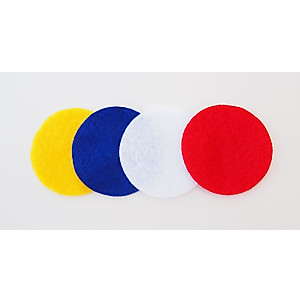 Playfully Ever After Blue, Red, White & Yellow Craft Felt Circles (3 Inch - 30pc)