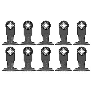 BOSCH OSL212JF-10 10-Pack 2-1/2 In. Starlock Oscillating Multi Tool Wood Curved-Tec Bi-Metal Xtra-clean Plunge Cut Blades for Applications in Cutting Hardwood