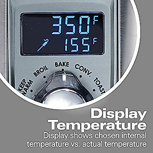 HAMILTON BEACH PROFESSIONAL Digital Convection Countertop Toaster Oven, Large 6-Slice, Temperature Probe, Bake Pan and Broil Rack, Stainless Steel (31240)