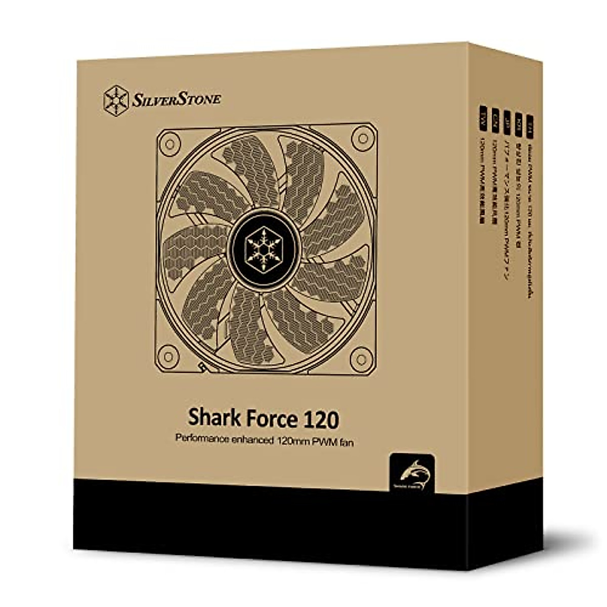 SilverStone Technology Shark Force 120 Performance Enhanced 120mm PWM Fan with Shark Skin Pattern Fan Blades, SST-SF120B, Black