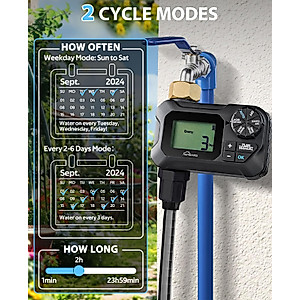 HOMENOTE Sprinkler Timer, Water Timer for Garden Hose, Programmable Irrigation Timer with Brass Swivel, Garden Hose Timer for Automatic Irrigation with Rain Delay/Manual Mode, IP65 Waterproof