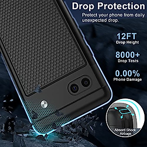 JXVM for Google Pixel 6a Phone Case: Dual Layer Protective Heavy Duty Cell Phone Cover Shockproof Rugged with Non Slip Textured Back - Military Drop Protection Bumper Tough - 6.1inch (Matte Black)