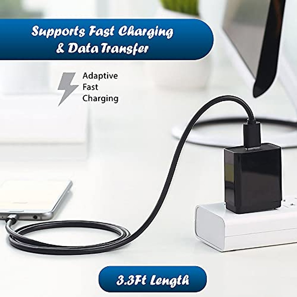 tekSonic [12-Pack Micro USB Cable Multi Pack Bulk Lot - 1 M/3.3 ft Charging, Data Sync Fast Micro USB to USB A Cord for Samsung Galaxy S7 S6 Edge J7 S5,Note 5 4,LG 4 K40 K20,Kindle,PS4,Xbox,Tablet