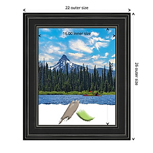 Amanti Art 16x20 Picture Frame Photo Frame for Wall, Black Framing for your Wedding Photos, Family Pictures, Diploma, Certificate, Kids Art Gift for Mom or Poster Wall Decor from WI, USA