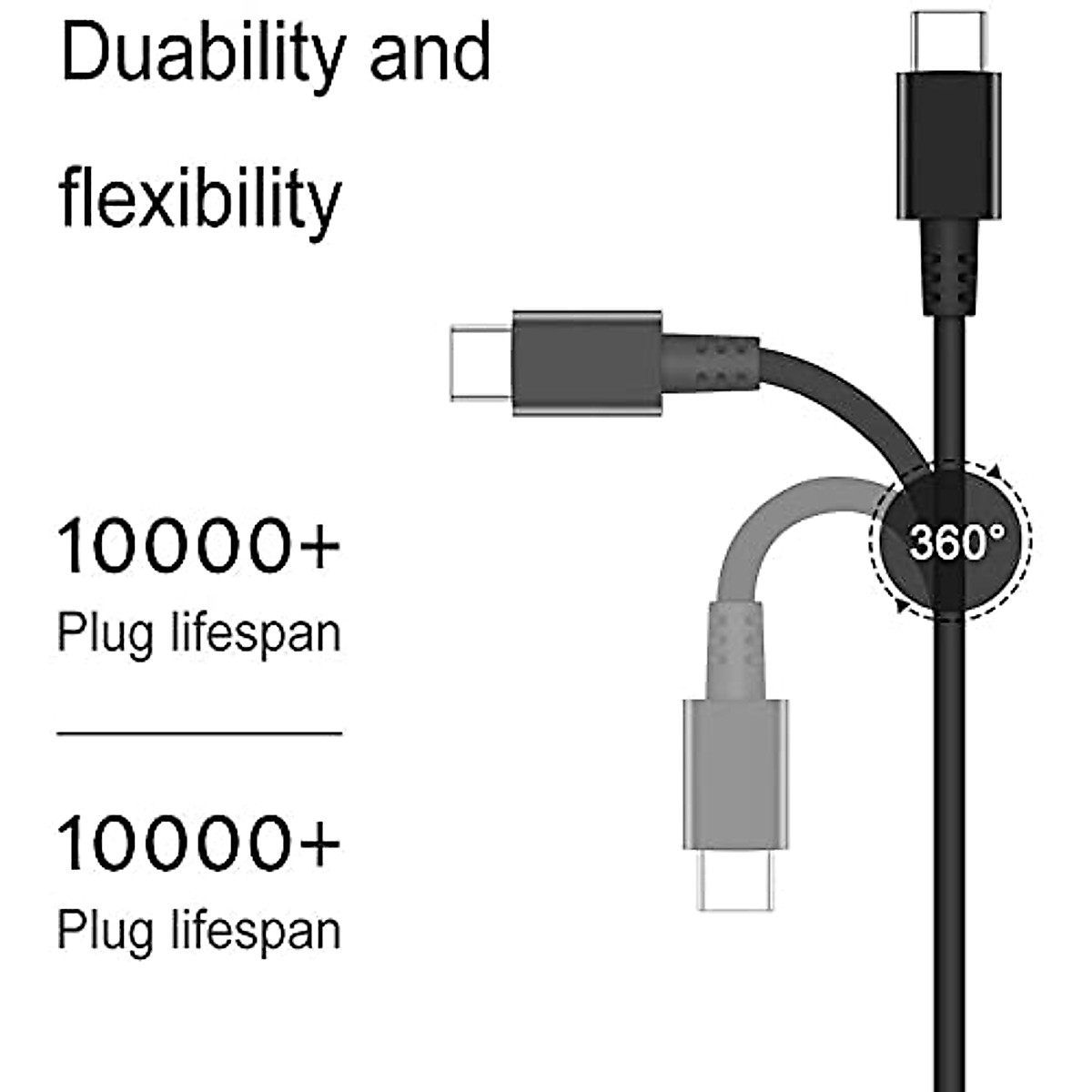 USB-C Type C Charger for Laptop Chromebook Tablet Phone Compatible 45w 65w Replacement for Dell Latitude 5285 5290 5520 5420 Dell Chromebook 5190 3400 3100 Dell XPS 13 9550 Adapter Power Cord