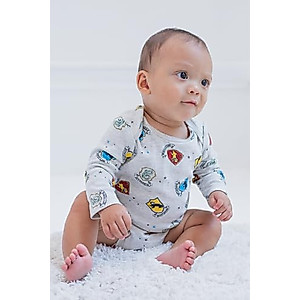 Harry Potter Hogwarts Newborn Baby Boys 5 Pack Long Sleeve Bodysuits Multicolor 6-9 Months