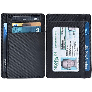 Real Leather Minimalist Wallets for Men & Women RFID Front Pocket Card Holder Wallet