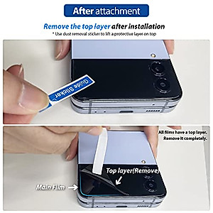 DOME GLASS Whitestone Premium Film Screen Protector for Samsung Galaxy Z Flip 4 2022, HD Clear TPU Film with Hinge Cover Film