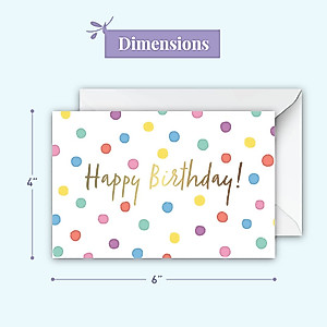 Rileys Rainbow Birthday Cards Assortment, 50-Count | 5 Designs, Wishing Cards for Kids and Adults, Greeting Cards with Envelopes Included, Bulk Variety Pack