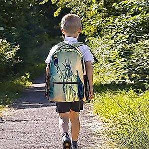 Statue Liberty Travel Waterproof Backpack Vintage Laptop Bag with Adjustable Padded Shoulder Straps for Women Men Business Work Travel Hiking Camping