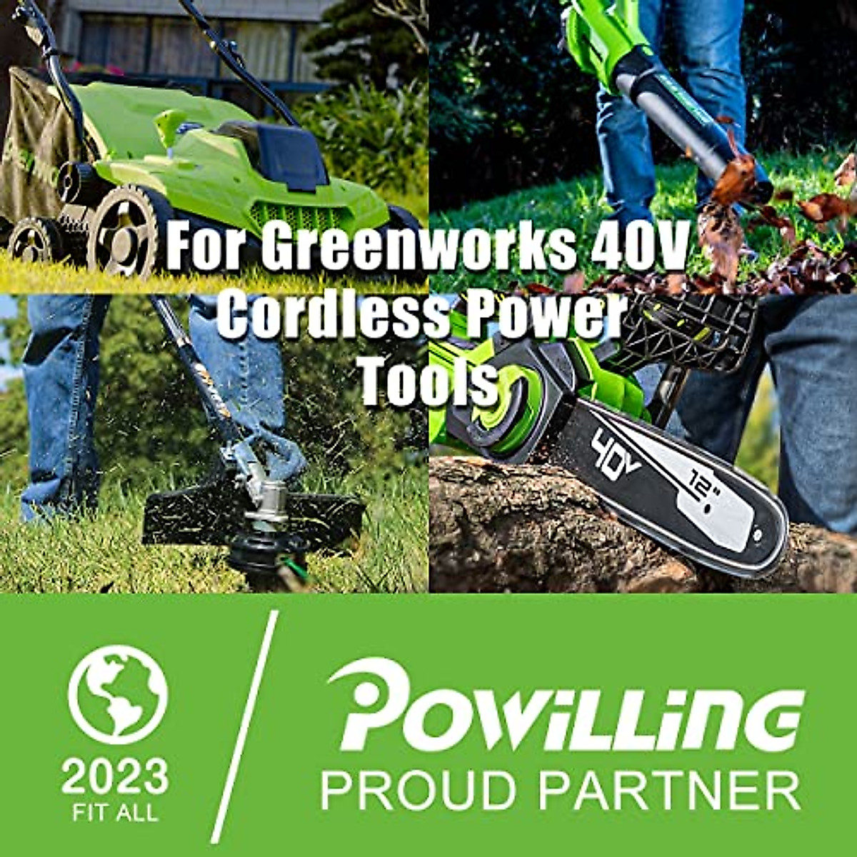 Powilling 40V 6.0Ah Replacement Lithium Battery for GreenWorks 29472 29462 Battery GreenWorks 40V G-MAX Power Tools 29252 20202 22262 25312 25322 20642 22272 27062 21242 (Not for Gen 1)