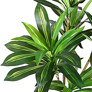 OAKRED Artificial Dracaena Tree, 4FT Tall Fake Plants Artificial Dracaena Plants for Indoor, Fake Trees for Office Home Living Room Floor Patio Greening Porch Decor, Set of 1