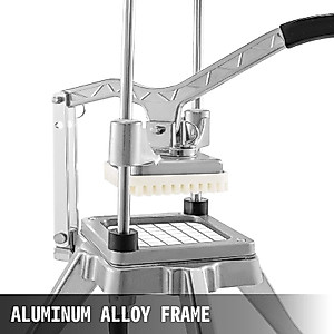 VEVOR Commercial Vegetable Fruit Chopper 1/2″ Blade Heavy Duty Professional Food Dicer Kattex French Fry Cutter Onion Slicer Stainless Steel for Tomato Peppers Potato Mushroom, Sliver