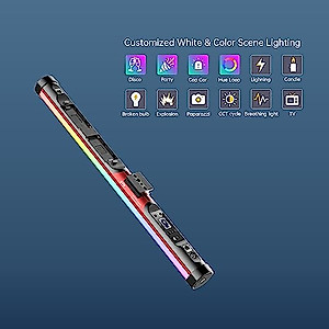 GVM BD25R LED Video Light, 25W Handheld Wand Light, 24" Full Color LED Tube Light, 2700-10000K Stick Light with APP/DMX Control for Photography, Studio, 12 Scene Effects, MESH Networking