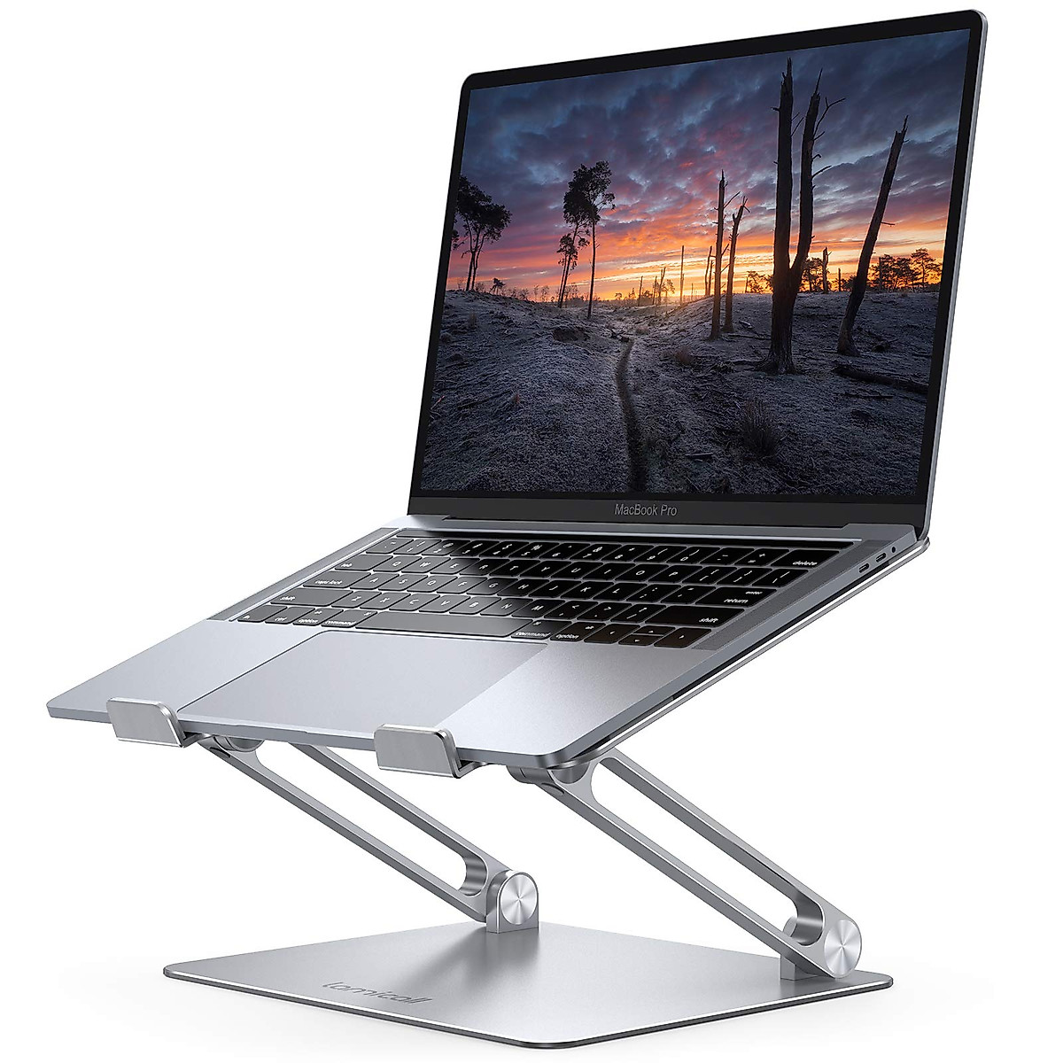 Lamicall Adjustable Laptop Stand, Portable Laptop Riser, Aluminum Laptop Stand for Desk Foldable, Ergonomic Computer Notebook Stand Holder for MacBook Air Pro, Dell XPS, HP (10-17.3'') - Silver