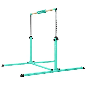 Springee Adjustable Height Team Gymnastics Bar - Gymnastics Equipment for Home - Kip Bar (Teal)