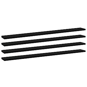 Natulvd 39.4"x3.9"x0.6" Bookshelf Boards, Chipboard Replacement Display Panels, Partition Unit Board, Replace Plank for Bookcase Wall Shelf Closet - Black - 4 pcs