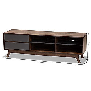 Baxton Studio TV Stands, Grey/Walnut