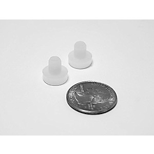 1/2" Nylon Stem Bumper | Glides | Floor Protectors for Patio Swivel Chairs | Pack of: 25 (Natural (White))