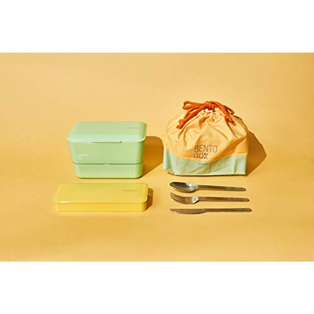 TAKENAKA Bento Bite Dual from, Eco-Friendly and Sustainable Japanese Style Bento Lunch Box (Peppermint)