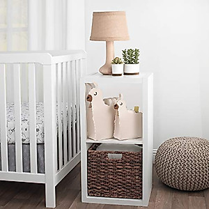 NoJo White Felt Llama Shaped 2Piece Nursery Storage Caddy Set, White, Tan