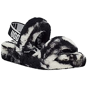 UGG Women's OH Yeah Marble Slipper, Black, 9