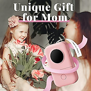 Phomemo Label Printer, D30 Mini Label Maker Machine with Tape, Phone Label Makers,Bluetooth Connection,Home Office School Organization,Gift for Men,Woman (USB Rechargeable)-Pink