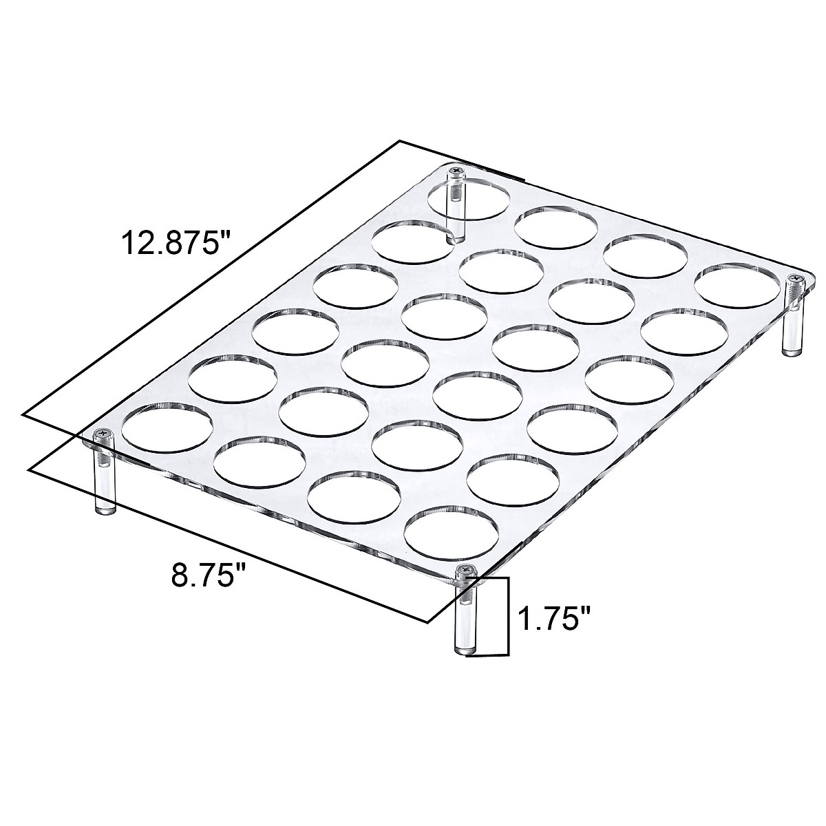 Amazing Abby 24-Slot Flat Acrylic Coffee Pod Holder, Large-Capacity Plastic Coffee Capsule Storage, BPA-Free and Shatter-Proof, Great for Use on Countertop or in Drawer, Up to 24 Keurig K-Cups