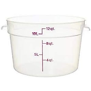 Cambro Camware Bundle 6 &12 Quart Translucent Round Food Storage Containers with Lids and Free Scraper
