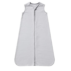 DaysU Cotton Baby Sleep Sack, Sleeveless Baby Sleeping Bag with Two-Way Zipper, Solid Color Baby Wearable Blanket for Newborn Baby Boys and Girls 18-24 Months, 1-Pack, Grey
