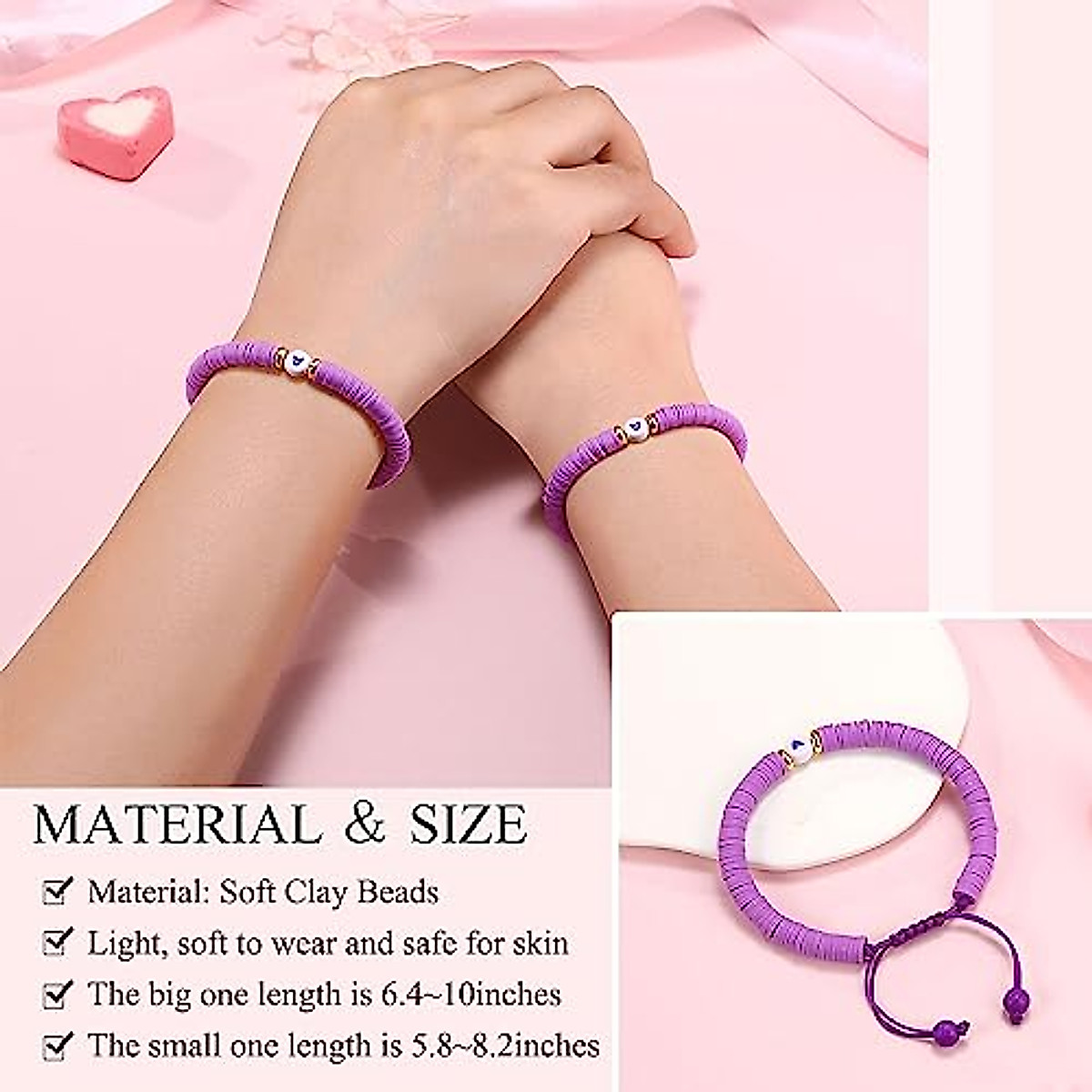 UPROMI Back to School Bracelet Mommy and Me 1st First Day of School Bracelet Mom and Daughter Matching Mother Daughter Heart Bracelets, First Day of Back to School Gifts for Girls