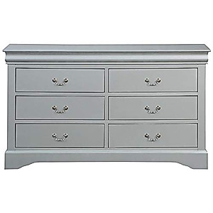 Acme Furniture Dresser with 6 Storage Drawers, Grey