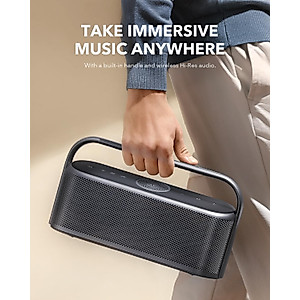 Soundcore Motion X600 Portable Bluetooth Speaker, Hi-Res Spatial Audio with Wireless 50W Sound, IPX7 Waterproof, Pro EQ, AUX-in, Portable Speaker for Home, Office, Backyard and Bathroom Use