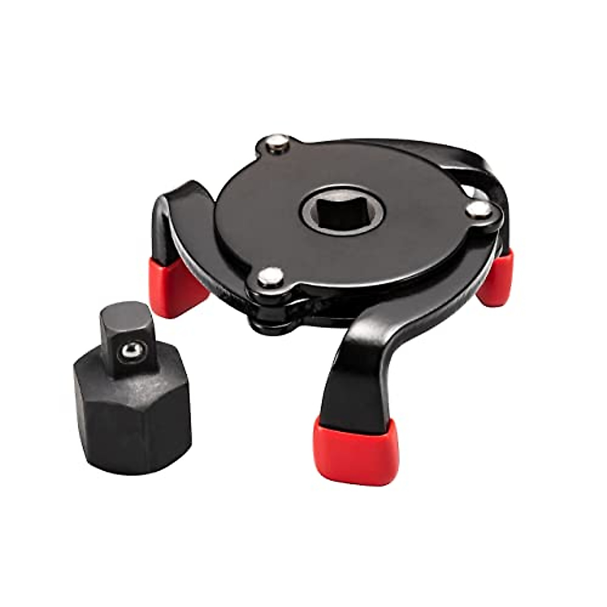 Eastyard Universal Oil Filter Wrench Adjustable 3 Jaw Oil Filter Removal Tool Range 2-3/8 to 3-7/8 inch with 1/2'' Adapter 3/8'' Square Drive Socket