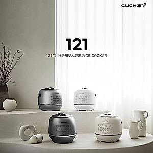 Cuchen CRT-RPK0670WUS 6 Cup 2.1 Ultra High-Pressure Induction Heating Rice Cooker and Warmer, Full Stainless Power Lock System, Auto Steam Clean, Voice Guide, Made in Korea, White (6 CUP, WHITE)