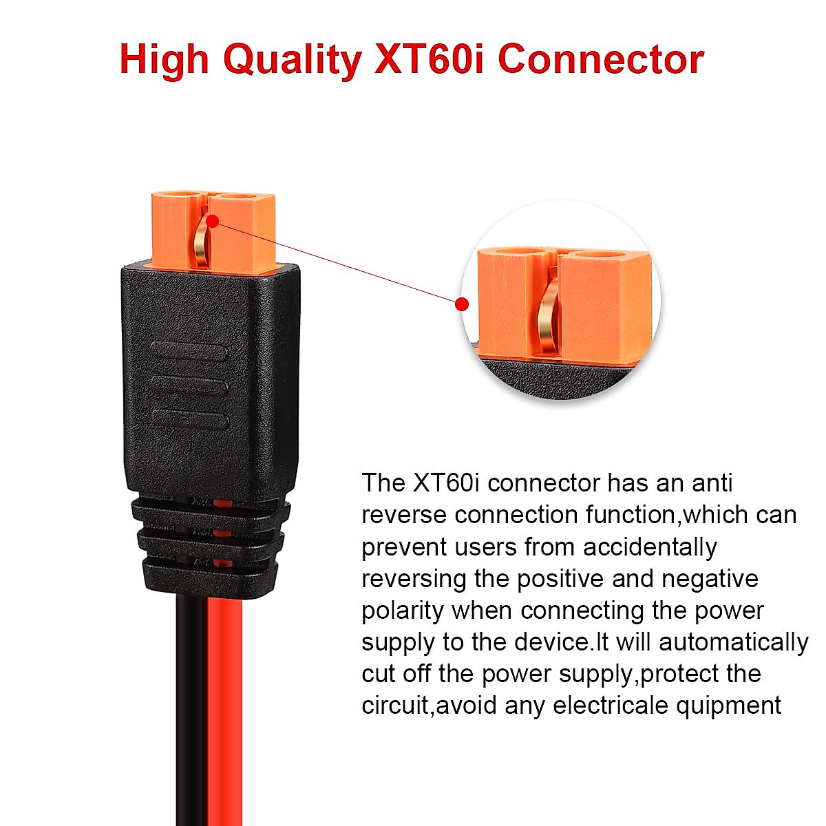 ELFCULB 10AWG Solar to XT60i Charging Cable Solar Panel Extention Cable for Portable Power Station River 600 Solar Generator Battery Pack(25FT)