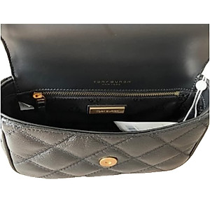 Tory Burch 87861 Black With Gold Hardware Diamond Quilted Leather Willa Mini Women's Top Handel Bag