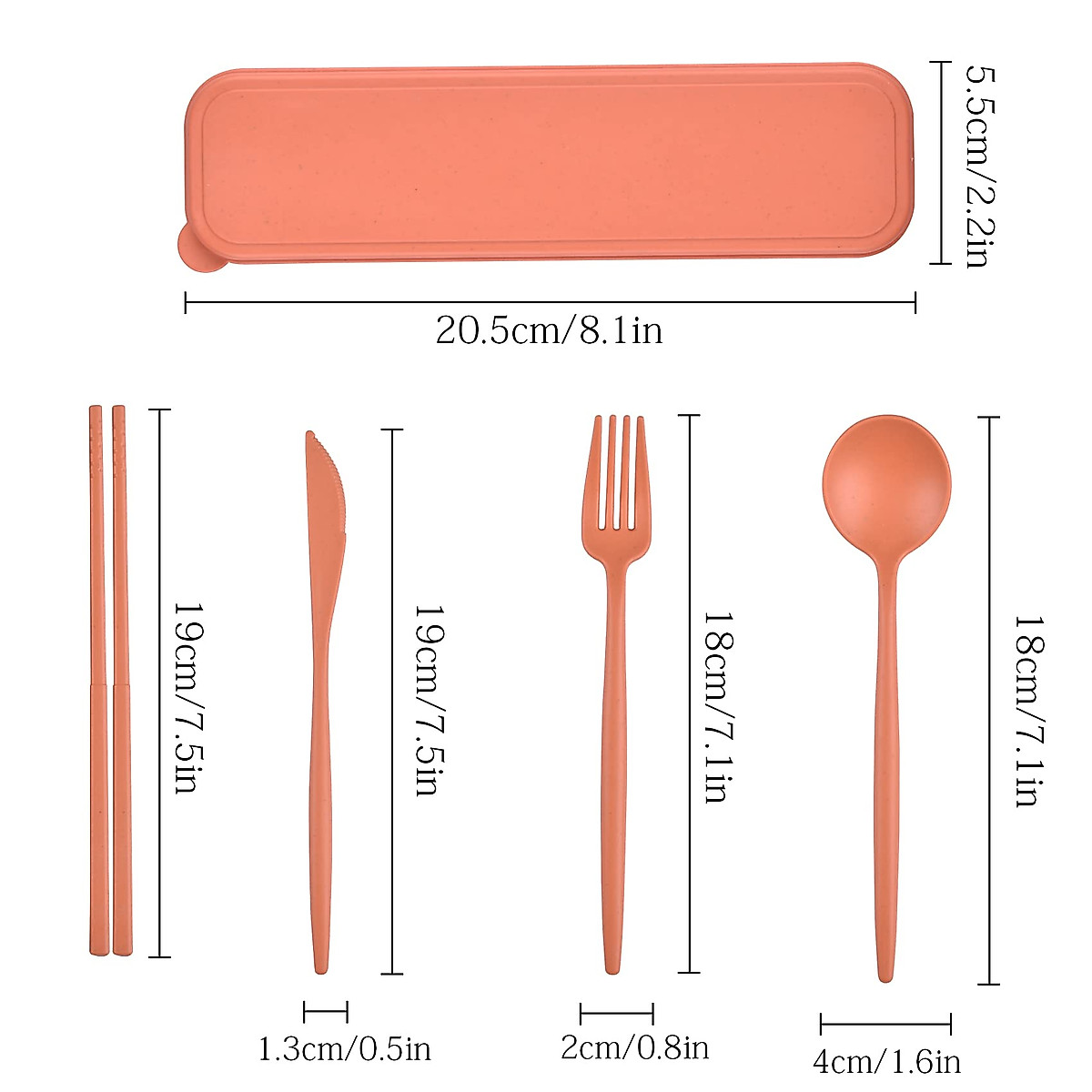 Travel Utensils with Case, Reusable Utensils Set with Case, Lunch Box Utensils Set Portable Utensils Set for Lunch Box School Picnic Travel Camping or Daily Use (4 Colors)