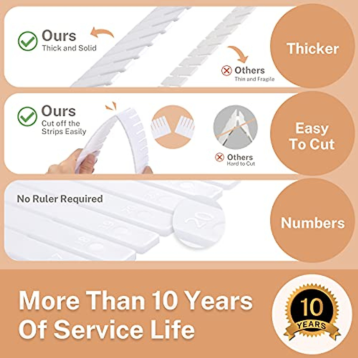 MaidMAX 15Pcs Drawer Dividers for Clothes Adjustable Drawer Organizer for Underwear Makeup Kitchen Utensils Tools 16” x 2.7” DIY Dresser Drawer Separators Organizers for Bedroom Kitchen Office