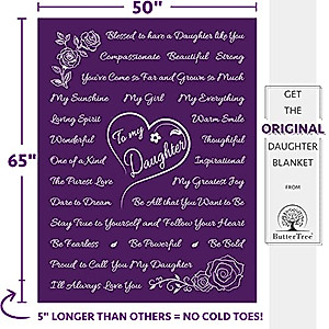 ButterTree Mom and Daughter Blankets, Throw Blankets 65" x 50" (2-Pack, Purple)