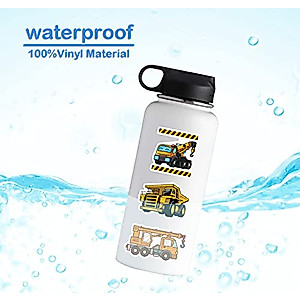 50pcs Transportation Vehicle Truck Stickers Decals for Kids Toddlers Boys Girls, Cartoon Vehicle Vinyl Stickers for Water Bottle Laptop Skateboard Car Helmet Luggage, Perfect Party Favors and Supplies
