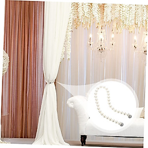Homoyoyo 1pc Curtain Tie White Tie Plastic Stand Drape Tiebacks White Cotton Curtains Curtain Holdbacks Window Curtains Curtain Buckle Magnet Abs Pearls Magnetic Stand Magnetic Force