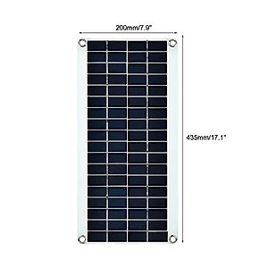 Solar Panel, 20W Outdoor Flexible Polycrystalline Solar Panel Kit With Solar Controller, Car charger, Tiger clip and Suction cups, Durable and Waterproof